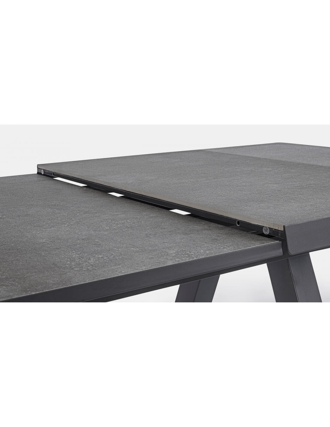 Pack table de jardin Krion anthracite + 6 fauteuils Krion anthracite.